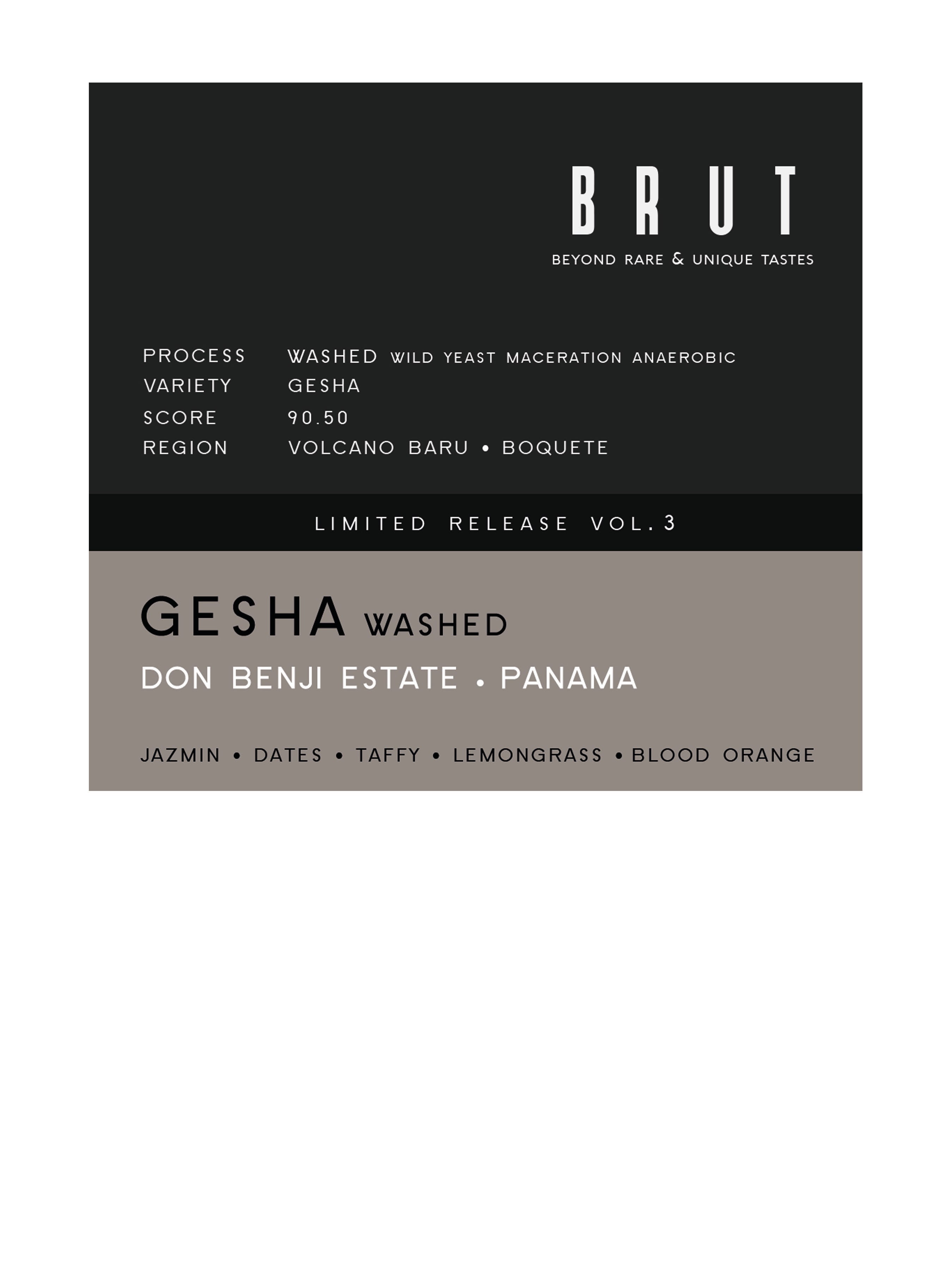 BRUT vol.3 • Don Benjie Estate – Black Potion Coffee