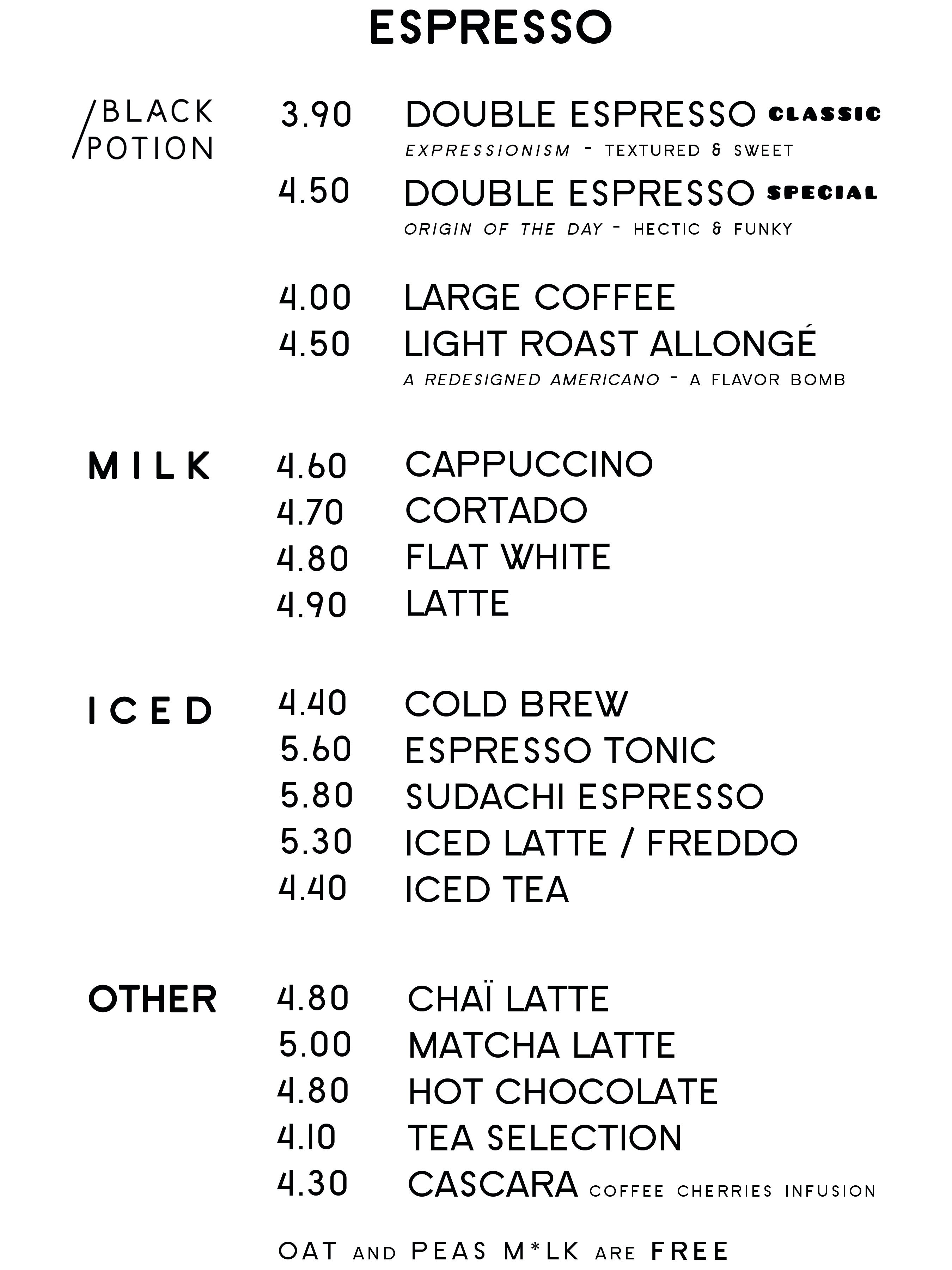 café capitale • the menu – Black Potion Coffee